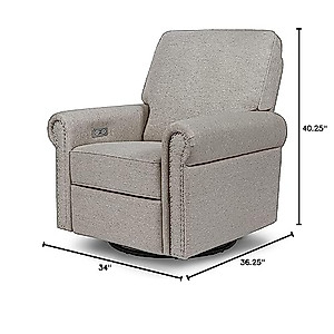 Namesake Linden Electronic Recliner and Swivel Glider with USB Port in Performace Grey Eco-Weave, Water Repellent & Stain Resistant, Greenguard Gold & CertiPUR-US Certified