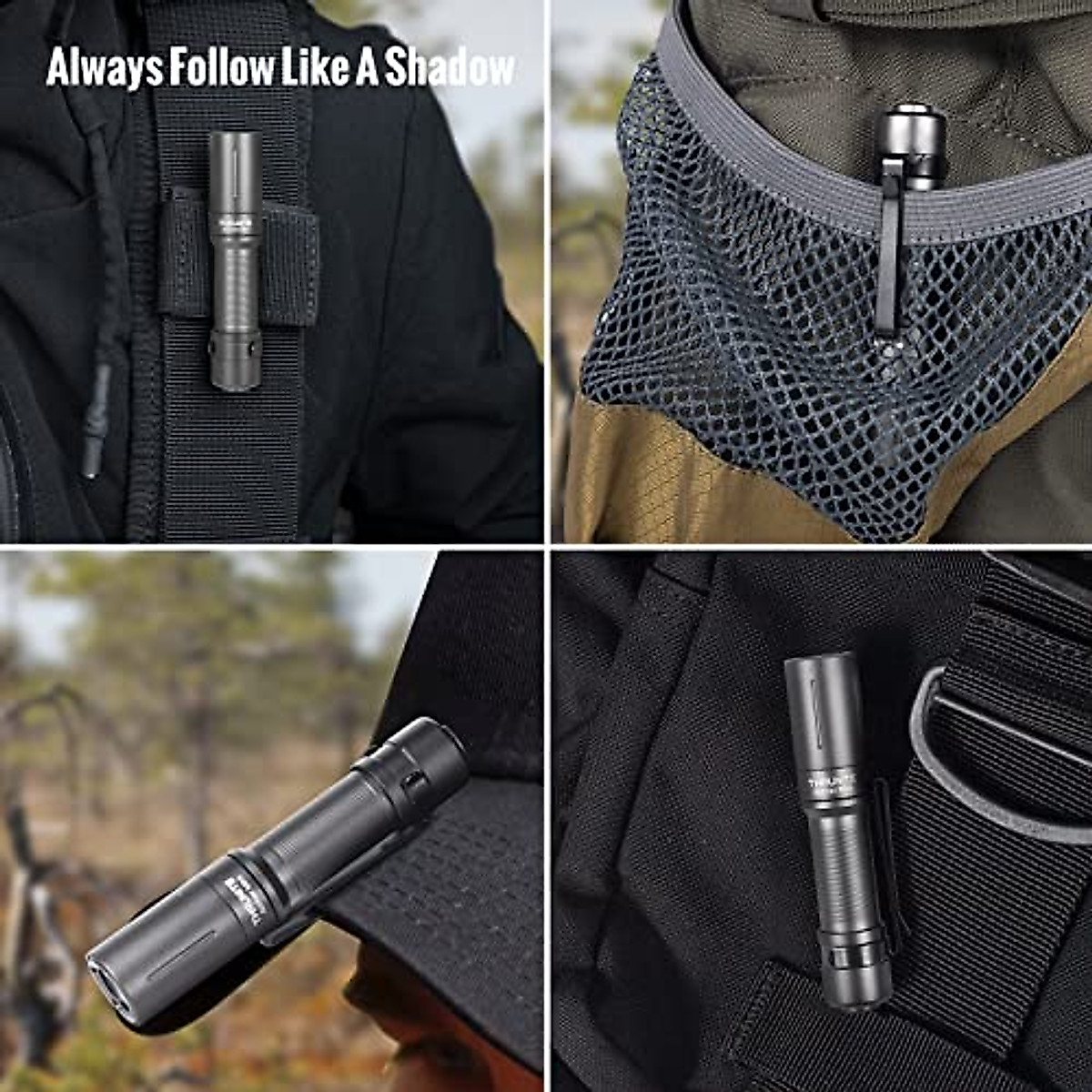 ThruNite EDC Flashlight Archer Mini, 405 Lumens Tail Switch LED Flashlight, USB C Rechargeable Little Pocket Penlight for Camping, Outdoor, and Emergency - Metal Grey Cool White