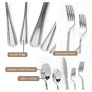 Silverware Set, EVOLUTION TODAYSHOME 20 Piece Stainless Steel Flatware, Service for 4 Cutlery Set Utensils, for Home Kitchen Restaurant, Include Knives Spoons Forks, Mirror Polished, Dishwasher Safe