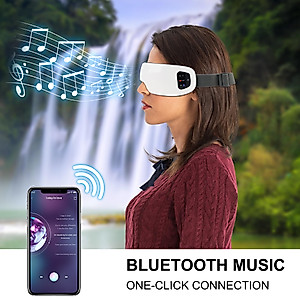 ESLYYDS Eye Massager with Heat,Smart Eye Massager for Migraines,6 Modes with Bluetooth Music,Heat Compression Eye Massage,Heated Eye Massager Foldable for Migraines Headaches Dark Circles Puffiness,