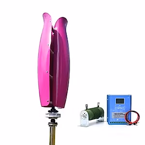 OLONETO Tulip Type Vertical Wind Turbine 1500W Small Wind Turbine 12V/24V Wind and Solar Complementary Power Supply System (Color : Purple, Size : 12V)