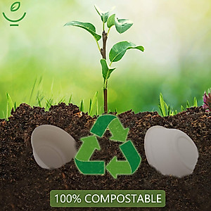 Green Tree Products Disposable Paper Bowls, 32 Oz [50 Pack] Large Bowl-100% Compostable, Biodegradable, Eco-friendly - Convenient for Daily Use for Salad, Hot Soup, and Pasta