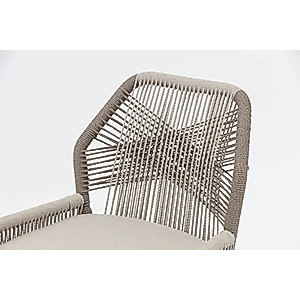 US Furnishing Indoor and Outdoor Waterproof Hand-Crafted Stool, Counter Height Stool Bar Stool High Stool Home Back Dining Chair Comfortable Simple and Beautiful Counter Chair (Counter Height 25)2pcs