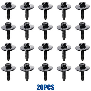 OAUTOO 20PCS M6-1.0 x 25mm Hex Head Screw for GM 11503982