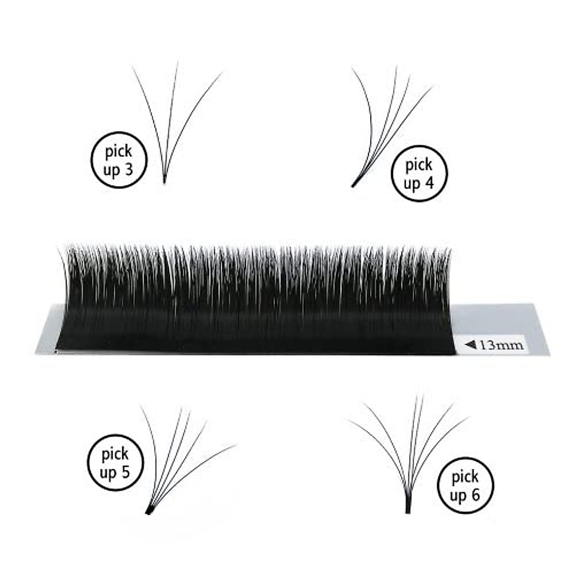 THE LASH SUPPLY Easy Fan Volume Eyelashes, Magic Lashes Extension Professional Supplies, C/D Curl, 9-20mm Length, 0.05 Thickness, Black Matte Lashes, Lash Mixed Length Tray
