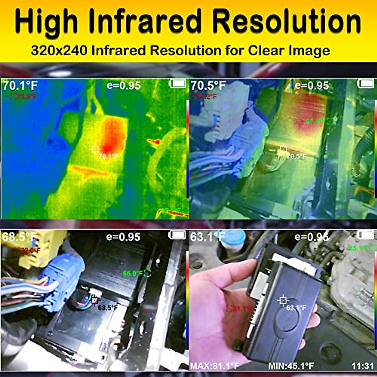 Autel Thermal Camera Autel IR100 Auto-Focus for Instant Thermal Imaging Dual Camera Wi-Fi Image Transfer to PC or MaxiSys Tablet