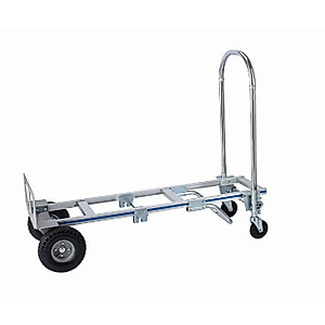 SmarketBuy Convertible Hand Truck 1000 LBS Weight Capacity 2 in 1 Heavy Duty Hand Truck Durable Aluminum and Steel Construction with Nose Plate 4 Wheels Hand Truck Dolly