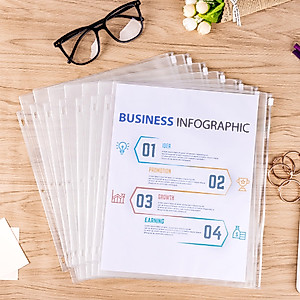 Antner Letter Size Binder Pockets 3 Holes Zipper Binder Folders for Ring Binder Loose Leaf Bags, Waterproof Pouch Document Filing Bags, 8 Pack