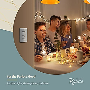 TOPGREENER Kalide Dual Load Dimmer Light Switch, Double LED Dimmer Switch, Full Range Dimming, Single Pole, 120VAC, 60Hz, 200W LED/CFL, Neutral Wire Not Required, TGDDS-W, White