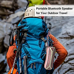 comiso Portable Bluetooth Speaker, Waterproof IPX7 Shower Speaker Outdoor Pink Speaker with Light, 30W Loud Sound Powerful Bass, Dual Stereo Pairing, Handsfree Call Bluetooth 5.0 24H for Travel Hiking