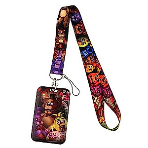 Five Nights Freddy's Characters Lanyard with ID Holder Keychain