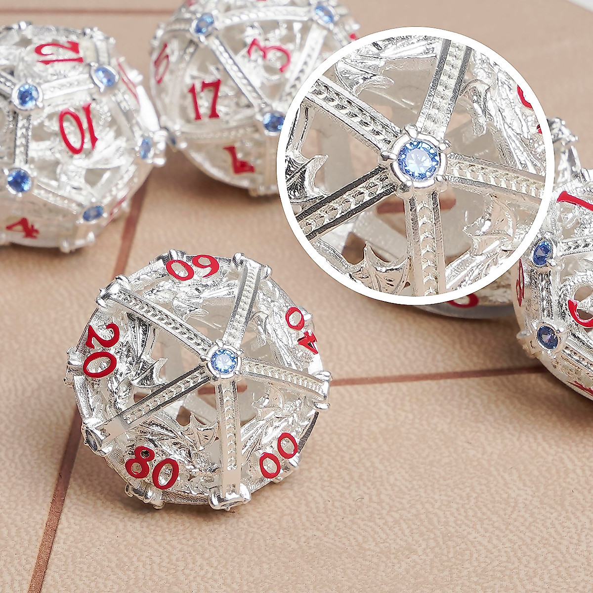 Metal Dice Set Hollow Polyhedral Skull Metal Dice Suitable 7Pcs Set for Dungeons and Dragons RPG MTG Table Games D&D Pathfinder Shadowrun and Math Teaching (Black Plus Gold)