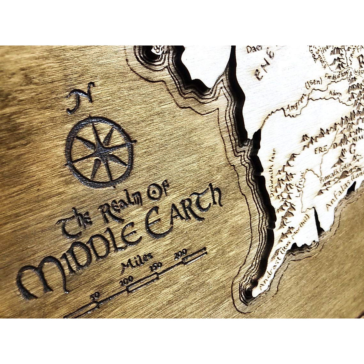 Handmade Large Wooden Map Compatible with Hobbits and Middle Earth Map LOTR | Set of coasters | Map Gift Idea| Decor Map | Gift Idea Fantasy Map | Gift for Him | Gift for Her