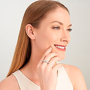 MORGAN & PAIGE Wedding Anniversary Ring - Classic Channel-Set Princess Cut Cubic Zirconia - Size 6-925 Platinum Plated Sterling Silver Anniversary Bands For Women