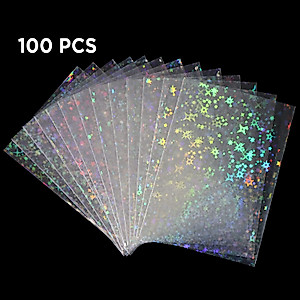 Black Lotus 100pcsLot Little Star Laser Flashing Card Sleeves Trading Cards Shield Magic Card Protector Holographic Foil Protective Cover 61x88mm