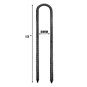Ground Stakes, Tent Nails Ground Anchors Garden Pegs Landscape Staples Galvanized Steel Heavy Duty Securing Pins for Gardening Camping Tents Trampoline 12' in 6 Pack