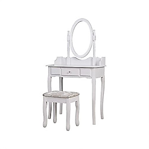 NJSV Makeup Vanity Table Set with Mirror Stool Shuq Vanity Desk Makeup Vanity Side Tables Bedroom Vanity Table Portable Desk Vanity Set