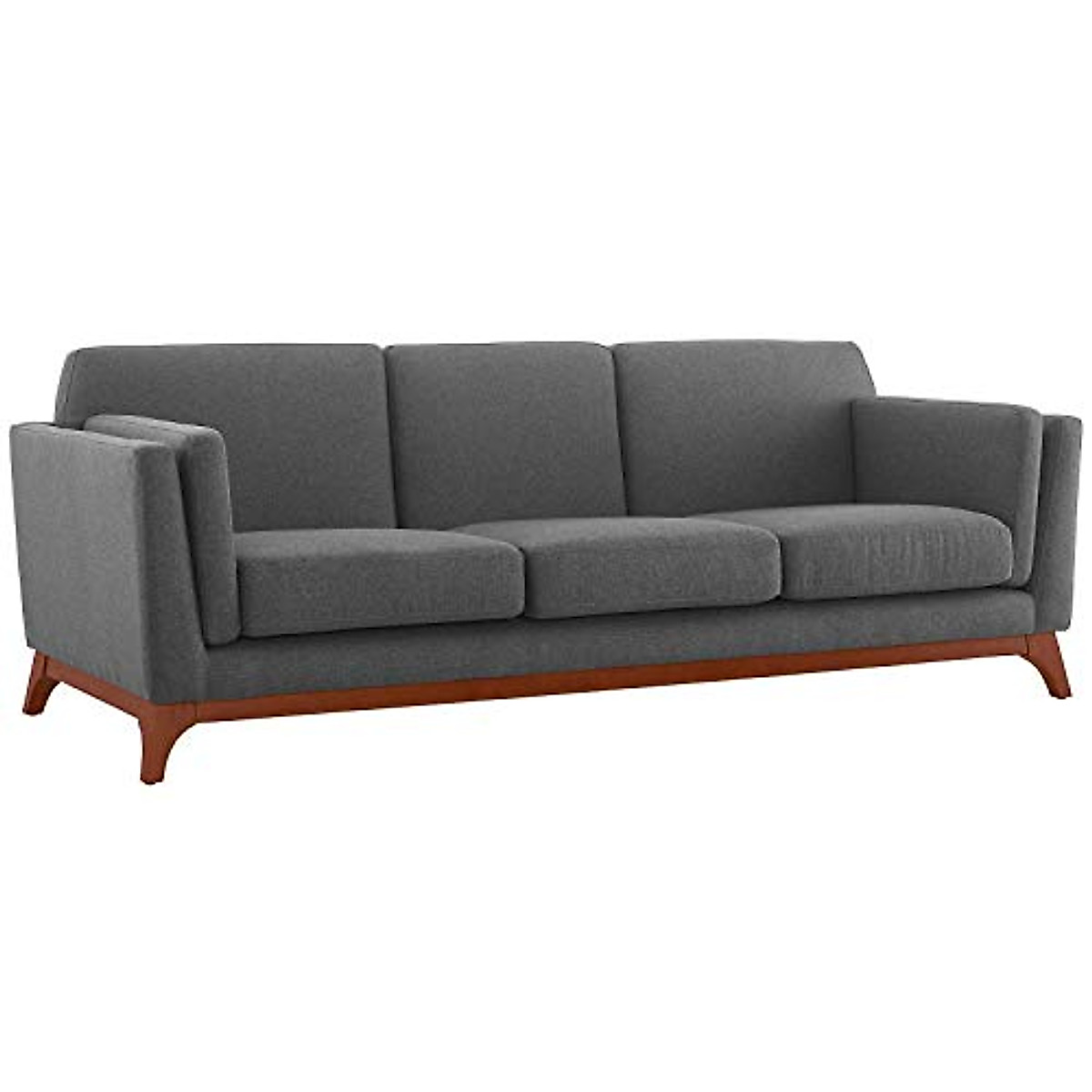 Modway Chance Mid-Century Modern Upholstered Fabric Sofa In Gray