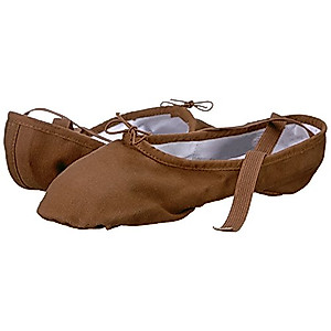 Bloch Women's Dance Men's Pump Split Sole Canvas Ballet Slipper/Shoe, Cocoa, 11