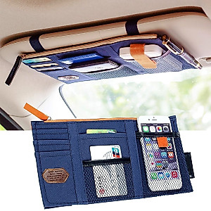 StyleZ Car Sun Visor Tidy Organizer Storage Bag Holder Pocket CD Case Card Pouch (Darkblue)