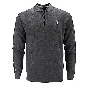 SEC.119 Grateful Dead Bolt Quarter-Zip Sweater | 4-Way Stretch Fabric Sweatshirt | Grey Officially Licensed Apparel | Extra Large