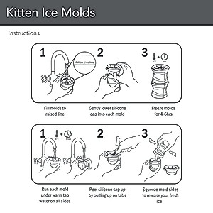 Tovolo Kitten Ice Molds (Set of 2) - Slow-Melting, Leak-Free, Reusable, & BPA-Free Craft Ice Molds/Great for Whiskey, Cocktails, Coffee, Soda, Fun Drinks, and Gifts