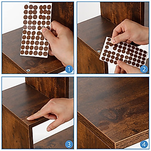 Epetlover 5 Tier Bookshelf S-Shaped Geometric Bookcase Wooden Floor Standing Open Shelf Bookshelves Display Storage Shelf & DVD Shelves for Living Room Bedroom Office, Rustic Brown