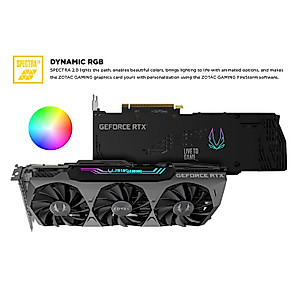 ZOTAC GAMING GeForce RTX 3090 Trinity 24GB GDDR6X 384-bit 19.5 Gbps PCIE 4.0 Gaming Graphics Card, IceStorm 2.0 Advanced Cooling, SPECTRA 2.0 RGB Lighting, ZT-A30900D-10P