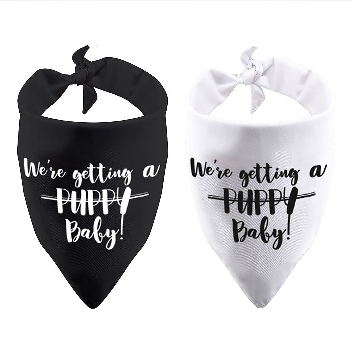 2 Pack We’re Getting a Puppy Baby Dog Bandana Pregnancy Announcement Baby Announcement Gift (Getting a Puppy Baby 2 pack)