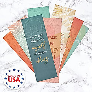 Motivational Bookmarks / 2" x 6" Paper Bookmark Assortment/Bulk Set of 24 Uplifting Quotemarks