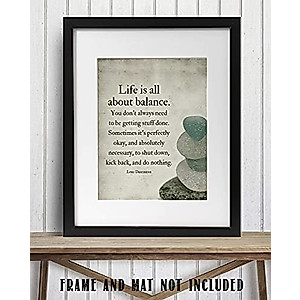 "Life is All About Balance"- Motivational Quotes Wall Art-8 x 10"- Modern Typographic Wall Print- Ready to Frame. Inspirational Home Decor. Office-Studio Decor. Give Yourself Permission To Do Nothing!