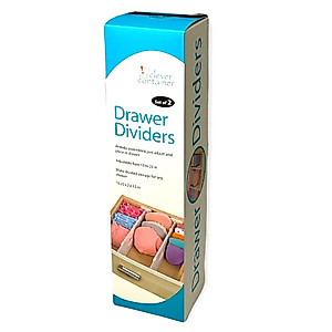 RoomForLife- Drawer Dividers Set of 2 - Dual Adjustable Straight Plastic Dividers fo drawers - Home Organization