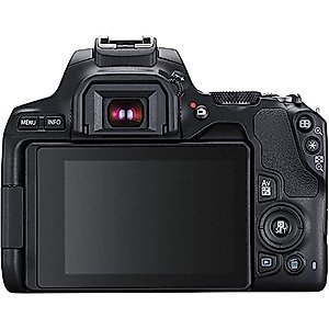 Canon EOS Rebel SL3 DSLR Camera with 18-55mm Lens (Black) (3453C002) + 64GB Memory Card + Case + Card Reader + Flex Tripod + Hand Strap + Cap Keeper + Memory Wallet + Cleaning Kit (Renewed)