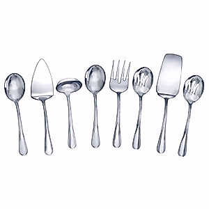 Gourmet Basics by Mikasa Kaylee 8-Piece Stainless Steel Hostess Serving Utensil Set