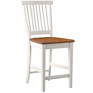 Americana White & Distressed Oak bar Stool, 24", by Home Styles