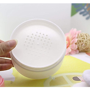 1 Pcs Baby After-Bath Powder Puff Box Empty Refillable Plastic Baby Skin Care Baby Powder Container Portable Talcum Powder Case Jar with Powder Puff and Sifter for Home and Travel (Green)