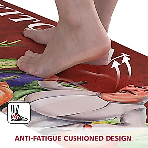 FRAMICS Chef Kitchen Rugs Sets of 2, Non Slip Cushioned Kitchen Mats for Floor Comfort PVC Mat, Waterproof Kitchen Mats and Rugs, Memory Foam Kitchen Floor Mat for Kitchen, 17 x 47 + 17 x 30 Inch