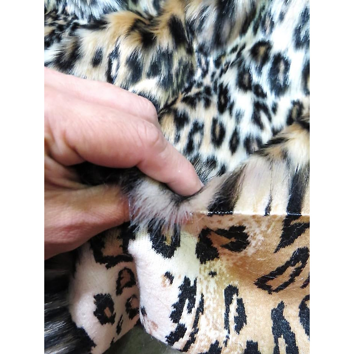 Faux Fake Fur Leopard Cheetah Animal Long Pile Fabric Sold by The Yard DIY Coats Costumes Scarfs Rugs Accessories Fashion (Snow Leopard Brown)