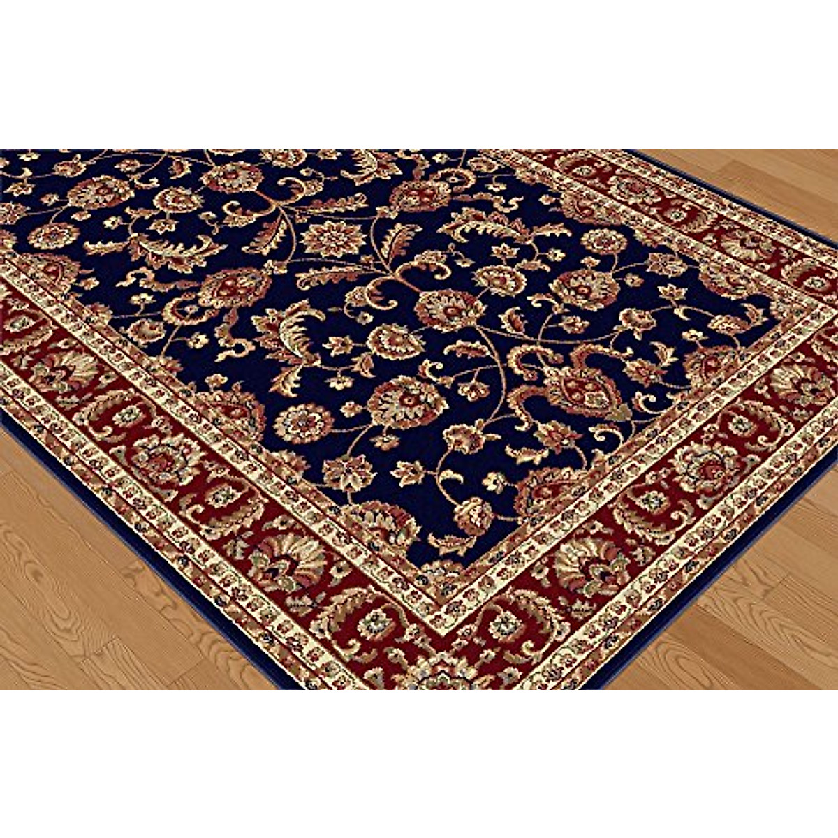 Sariya Transitional Oriental Navy Oval Area Rug, 5' x 7' Oval
