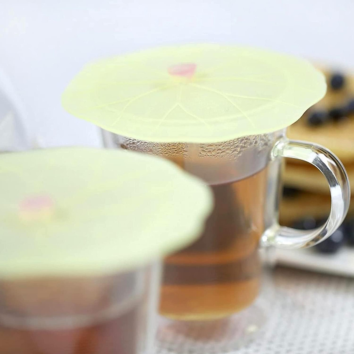 Charles Viancin - Set of 2 Lilypad 4” Silicone Drink Covers - Airtight Seal on Any Smooth-Rimmed Glass, Keep Drinks Cool or Hot, Protect from Winged Pests - BPA-Free - Oven, Freezer, Dishwasher Safe