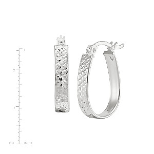 Silpada 'Ovalline' Textured Hoop Earrings in Sterling Silver