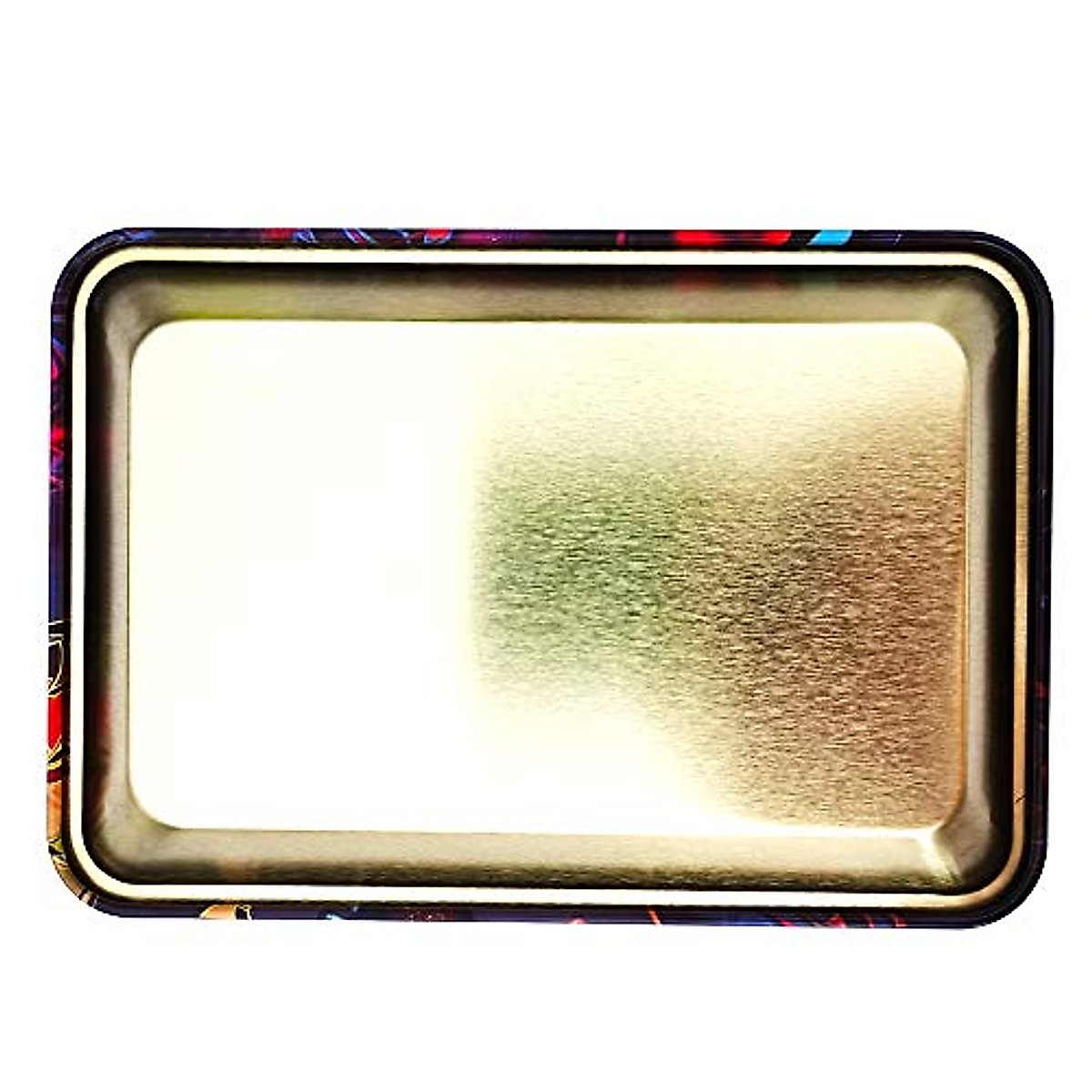 Metal Serving Tray-Elegant Metal Serving Tray-7.1 x 4.7 x 0.6-inch Large Serving Platter with Pattern Print Materials and Durable Design