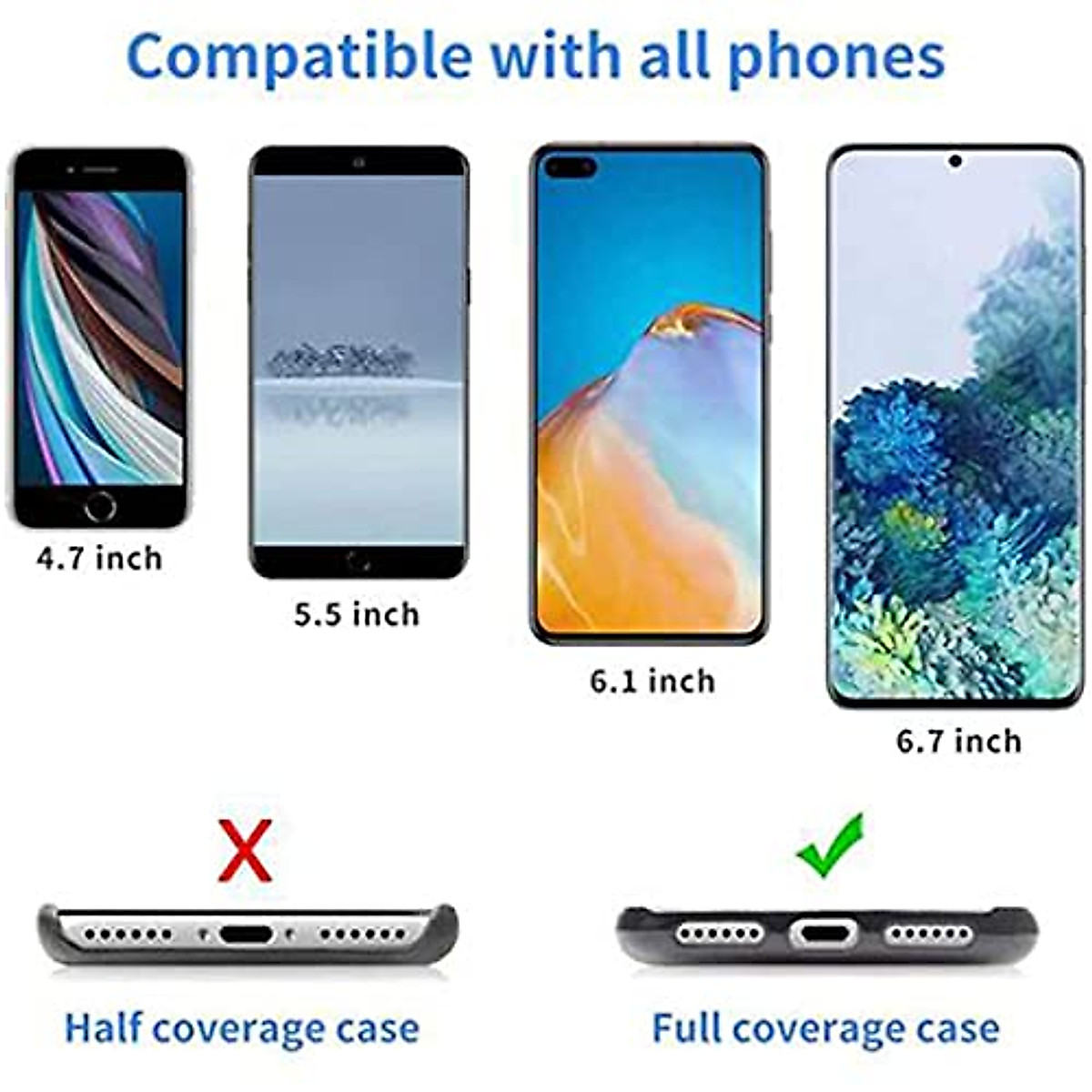 XDMEI Phone Lanyard, Universal Cell Phone Nylon Patch Crossbody Phone Lanyards Mobile Phone Adjustable Shoulder Neck Strap Lanyards (Dark Blue), One Size