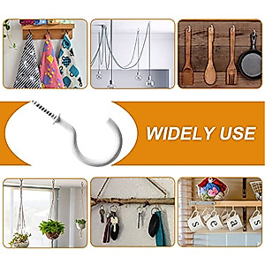 Biaungdo 2 Inch Metal Screw-in Hooks, Black and White Ceiling Cups Hooks for Hanging, 12 Pcs