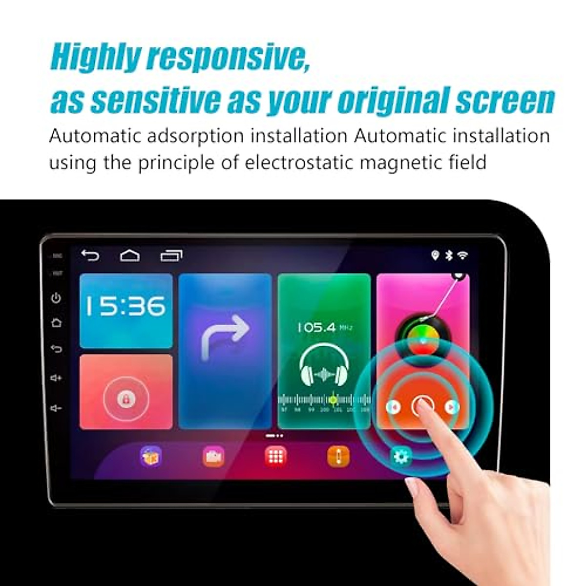 UGSHY Pack-1 Car Navigation Tempered Film, 10.1"-10.2" Touch Screen Tempered Glass Protective Film, Suitable for Most Models (Transparent)