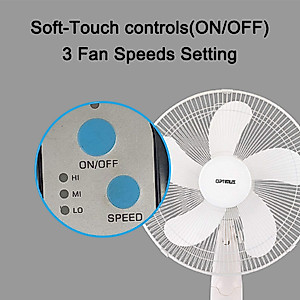 Optimus F-1760 16" Electric Fan, White