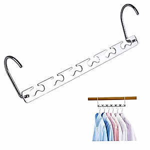 Xiongqi Space Saving Hangers Metal Magic Cascading Hanger 6 x 2 Slots Closet Clothing Organizers Heart Hook Design Organizer