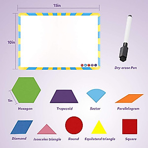 Vanmor 216PCS Magnetic Pattern Blocks Set Complete with 298 Pattern Book & Magnet Board, Magnetic Shapes for Kids, Educational Montessori Tangram Toy for Children Aged 3-8