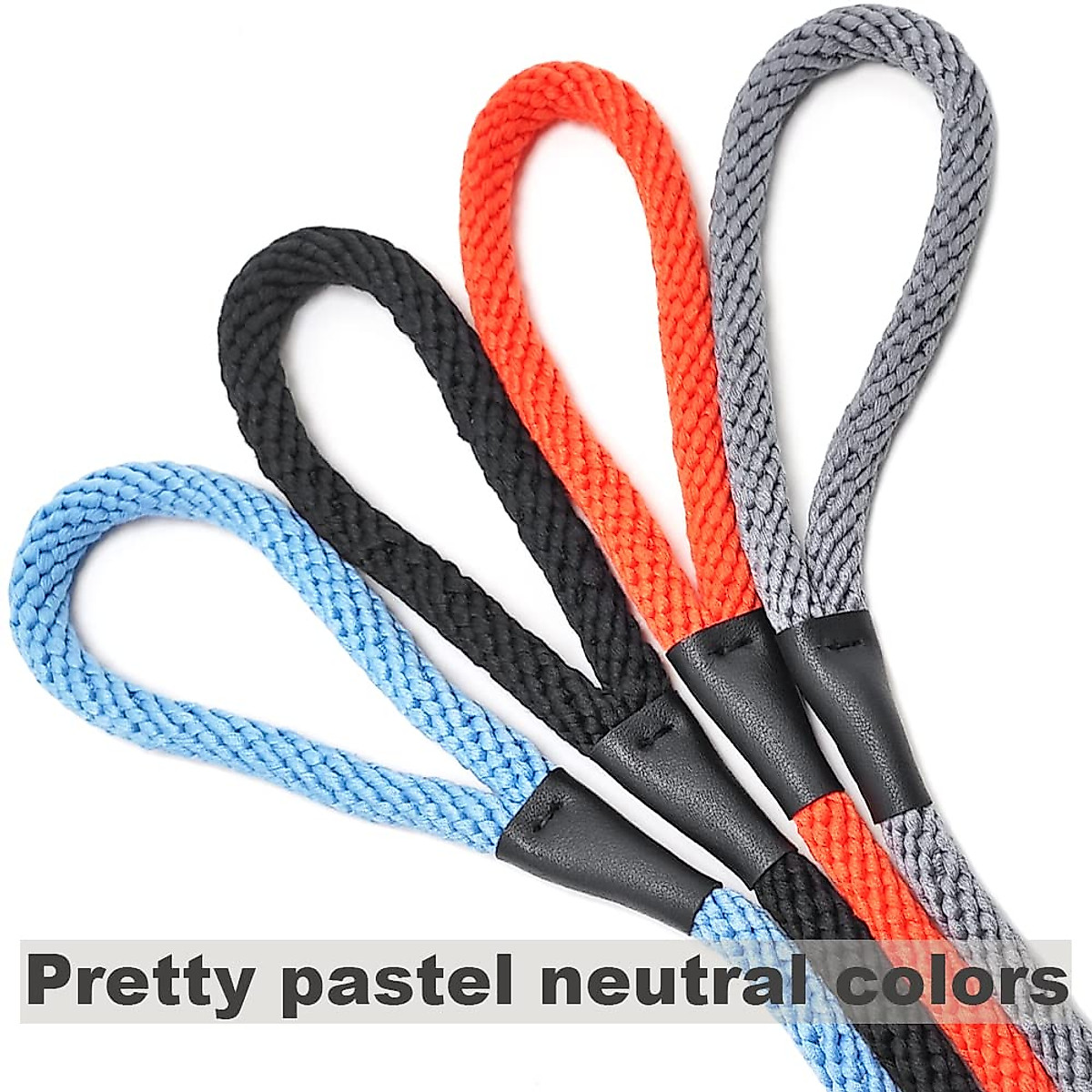 Mycicy Heavy Duty Slip Lead Rope Leash for Large Dogs, 5/8" x 5Ft Soft Braided Leash, Adjustable Training Dog Leash (Blue)