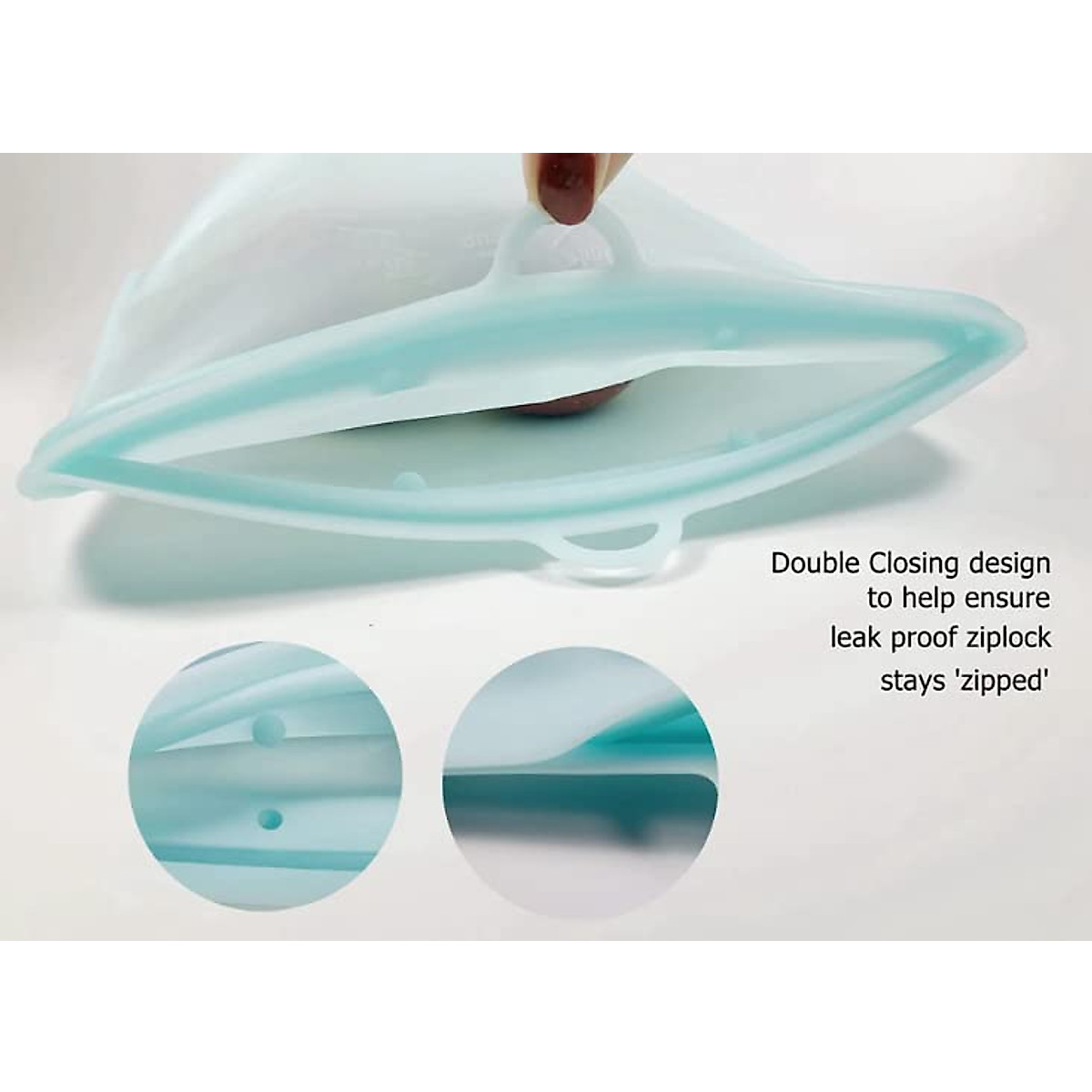 3R Reusable Silicone Food Bags with 100% Leak Proof,Silicone Bags Microwave safe, Freezer Safe & Dishwasher Safe,Reusable bags with 3 Sizes(1 Small, Medium,Self Standing,a Hook For Easy Hanging